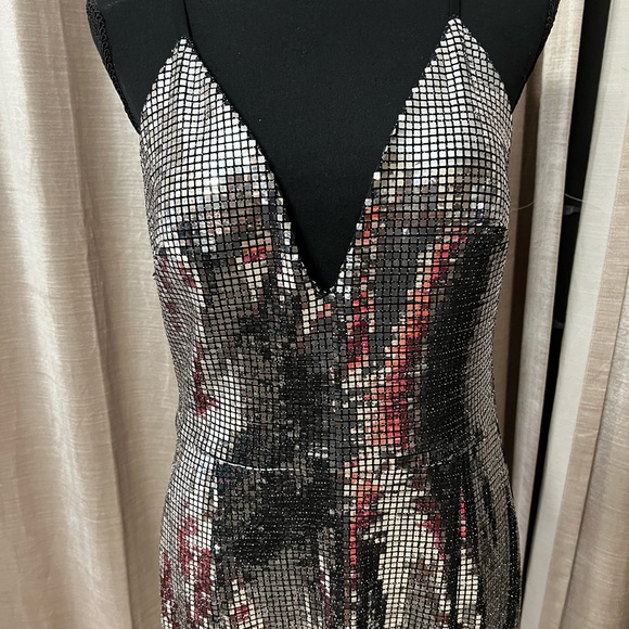 Dear Moon | Dresses | Dear Moon Straight Line V Neck Silver Spaghetti ...